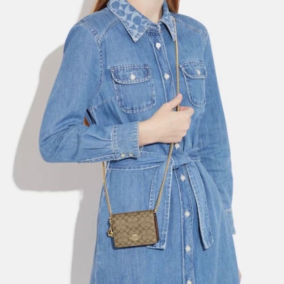 Coach | Bags | Coach Mini Wallet On Chain Micro Signature Canvas | Poshmark